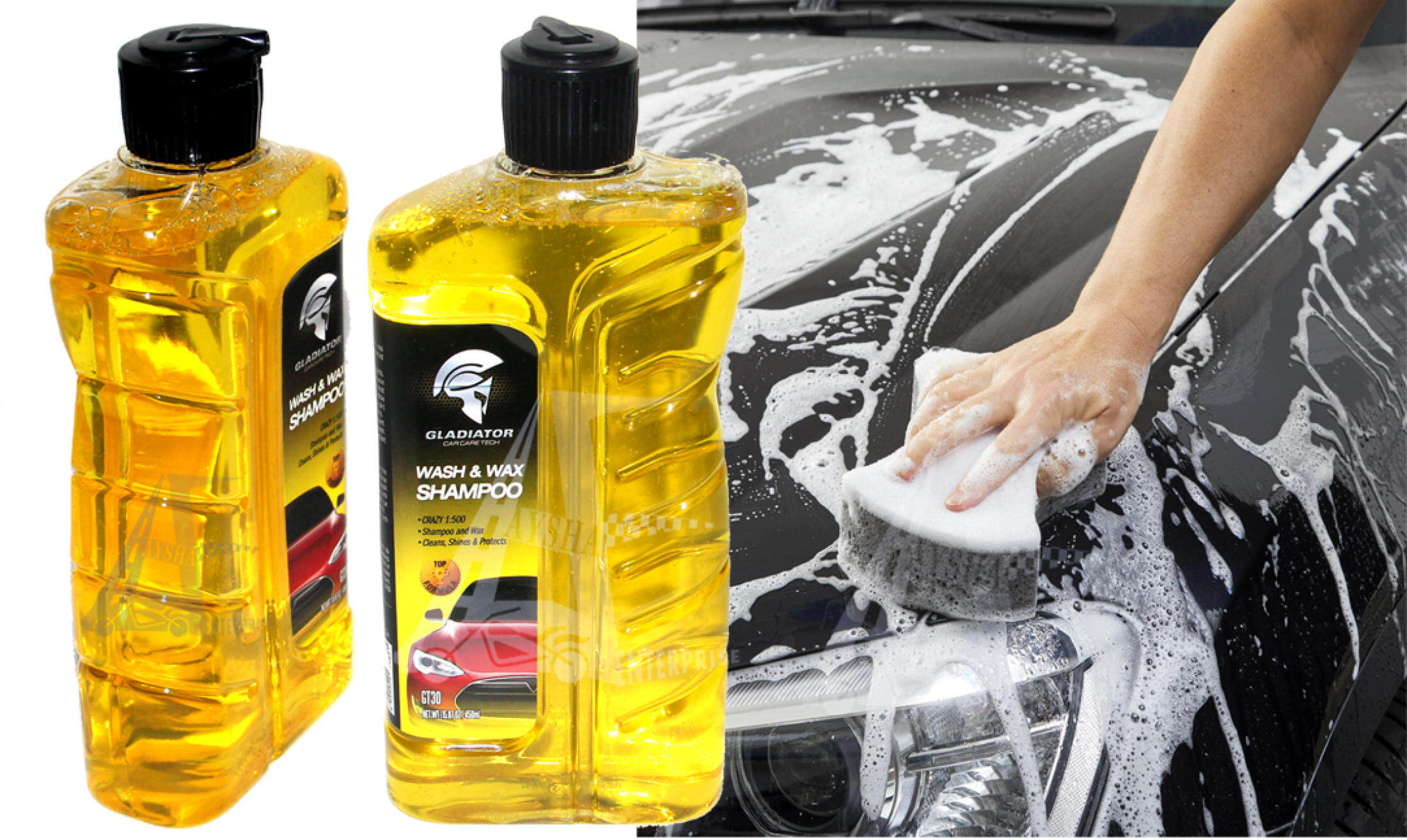 Gladiator Wash Wax And Shampoo 450 Ml (Use For Car & Bike)