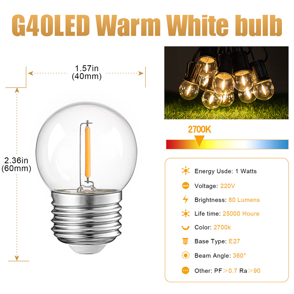 G40 Light Bulb Size | Shelly Lighting