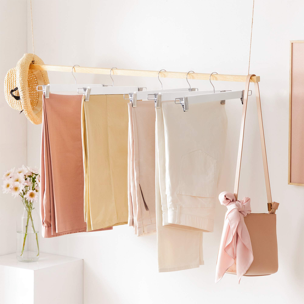 Aicasa Perchas para Pantalones，Percha de Madera para Faldas，Vaqueros ...