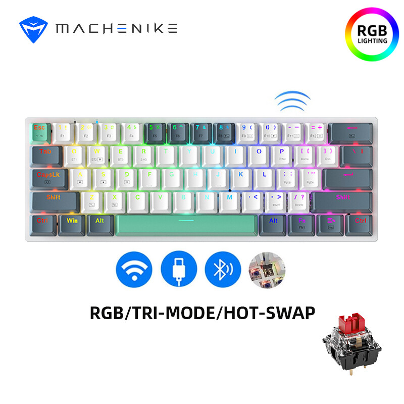 Machenike K500 B61 Mechanical Keyboard 61 Key Tri-Mode Wired/2.4G ...