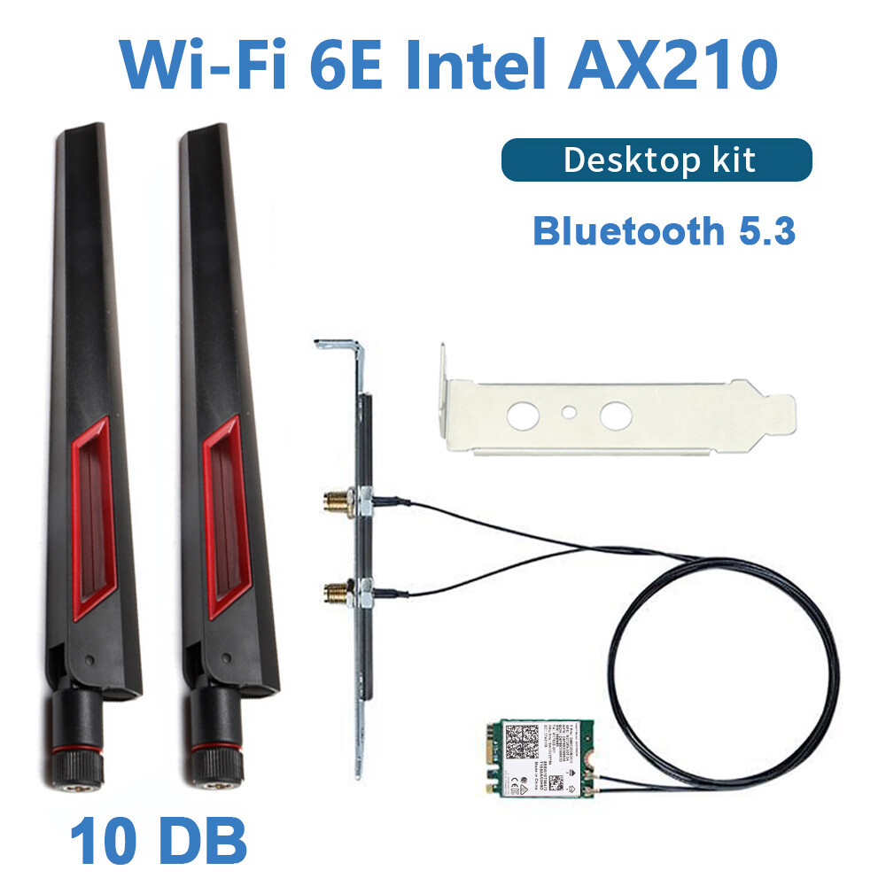 3000Mbps Wi-Fi 6E Intel AX210 Bluetooth 5.3 Desktop Kit Wifi 6 AX200 ...