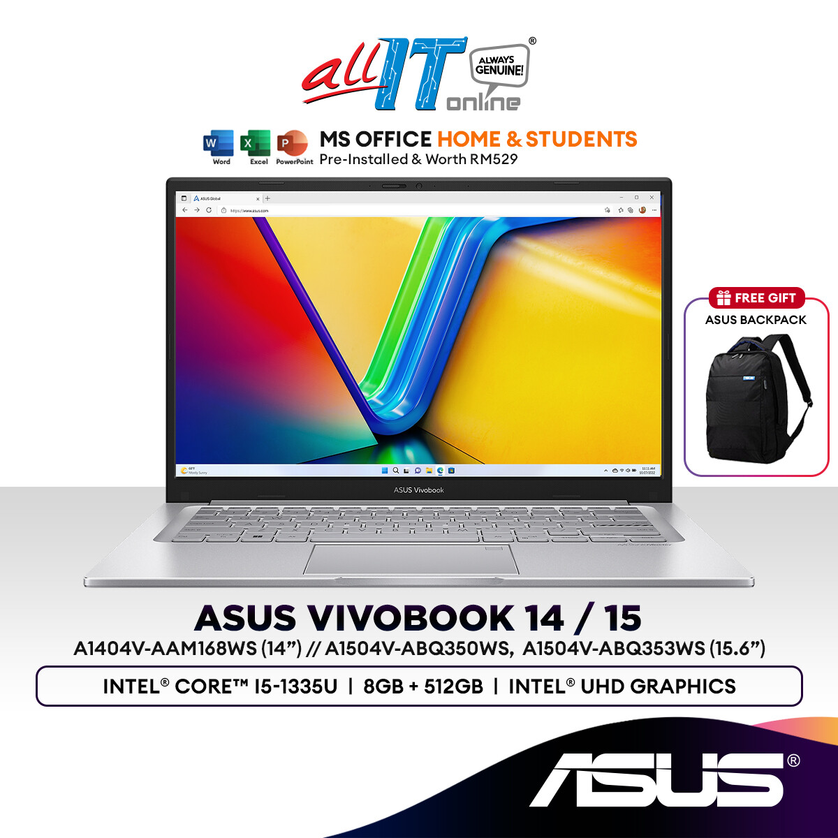 ASUS Vivobook 15 A1504 Price in Malaysia & Specs - RM2699 | TechNave