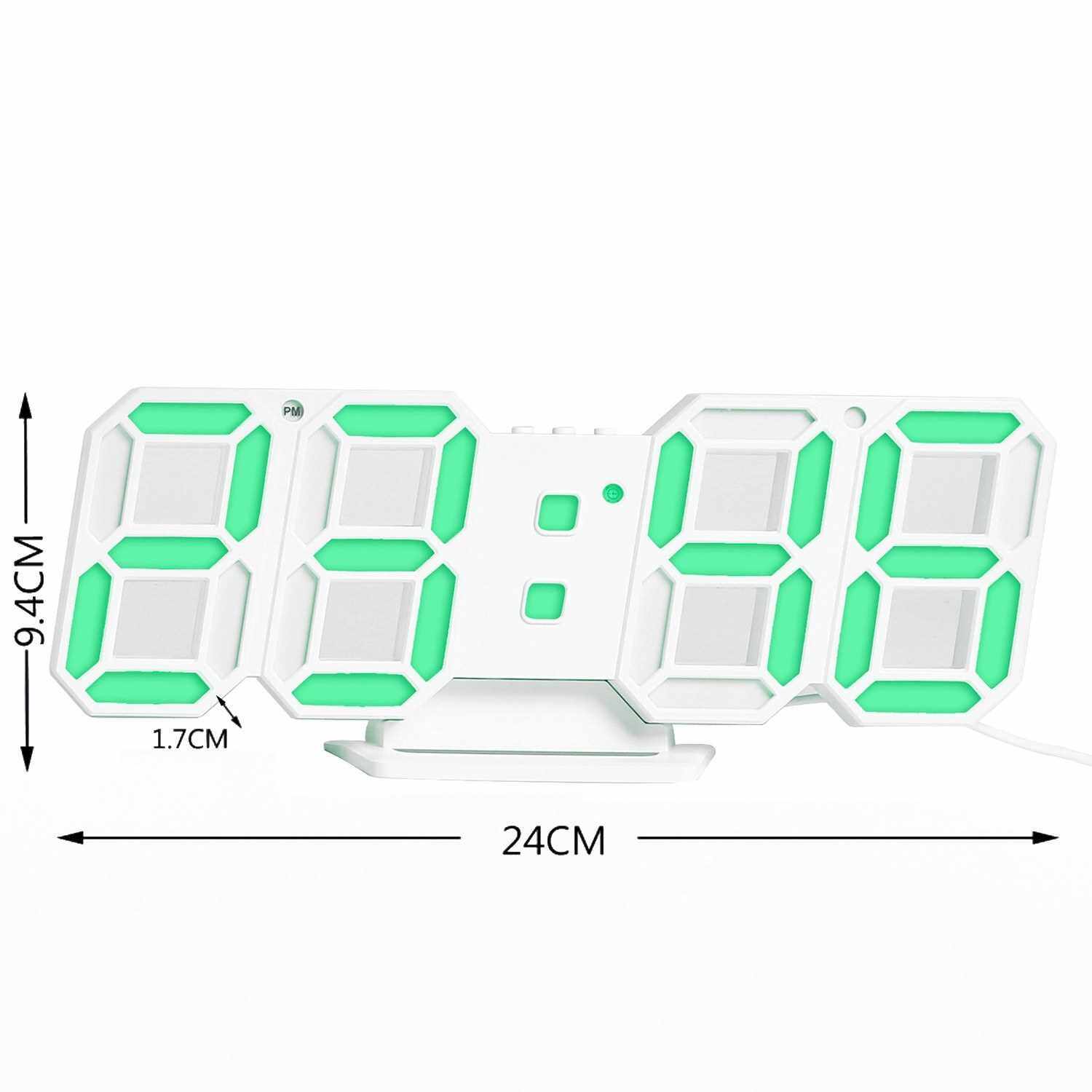3d Led Digital Clock Electronic Table Alarm Wall Glowing Hanging 【まとめ買い】