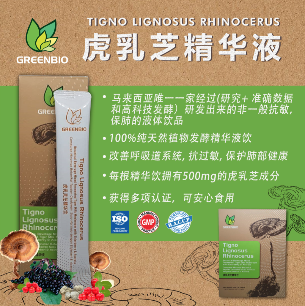 Tigno Tiger Milk Mushroom + Elderberry + Acerola + Zinc 虎乳芝 (15sachet ...