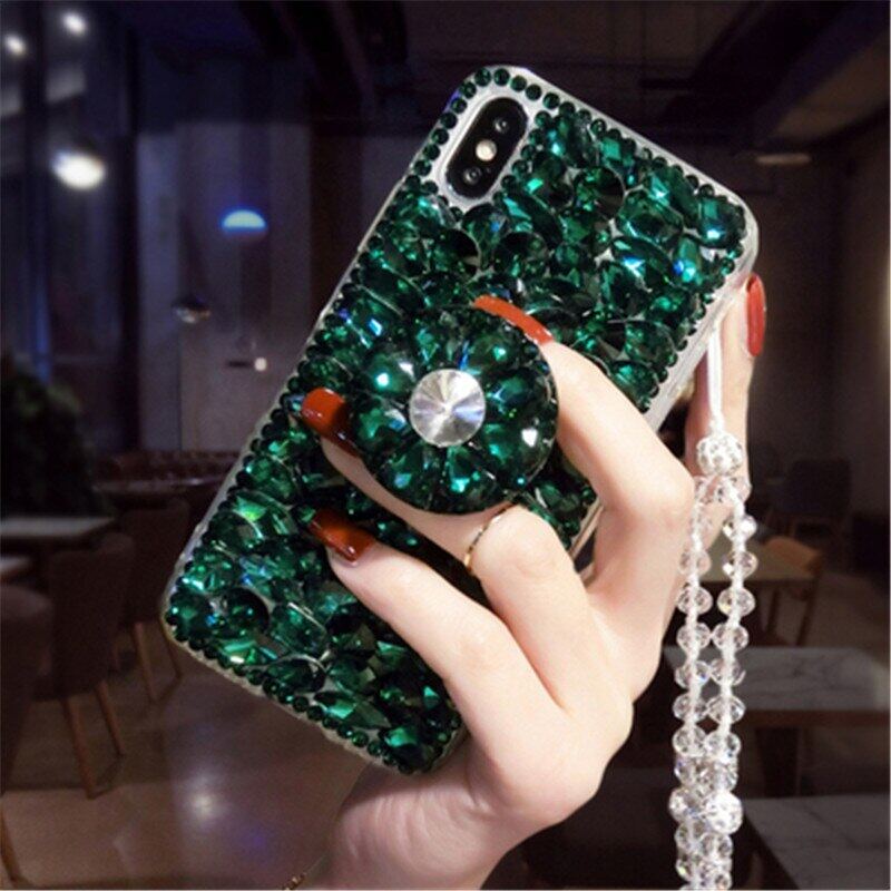 1Pcs Handmade Airbag Kickstand Glitter Crystal Strap Rhinestone Phone ...