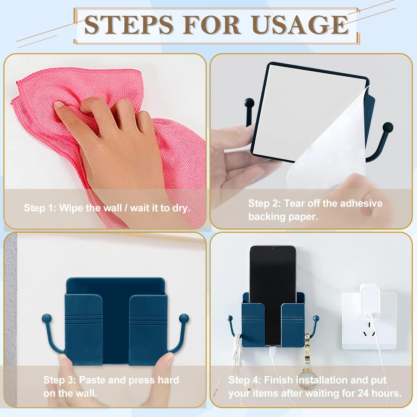 Multi-functional Wall mount phone charging holder stand, Storage Box ...