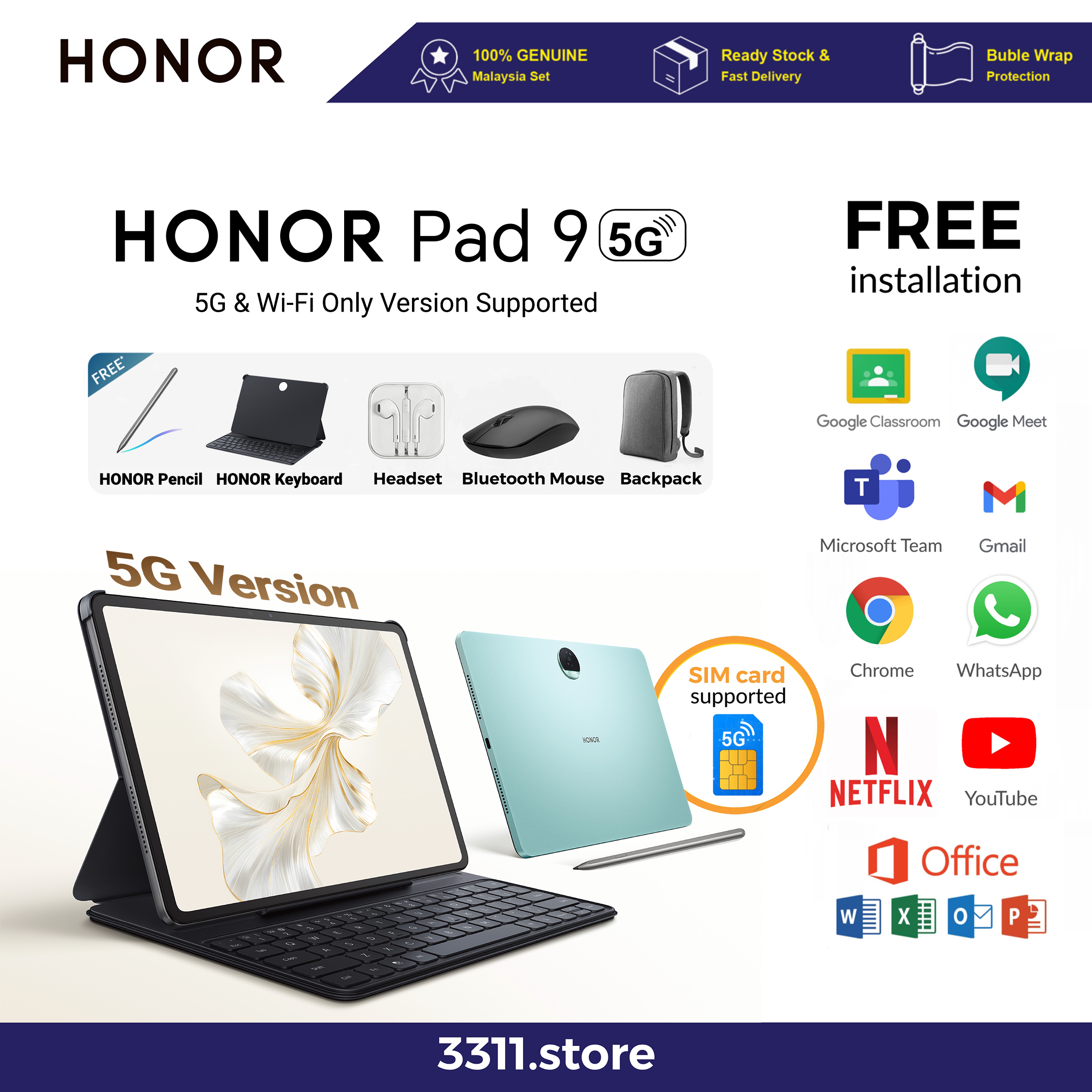 Honor Pad X9 Price in Malaysia & Specs - RM679 | TechNave
