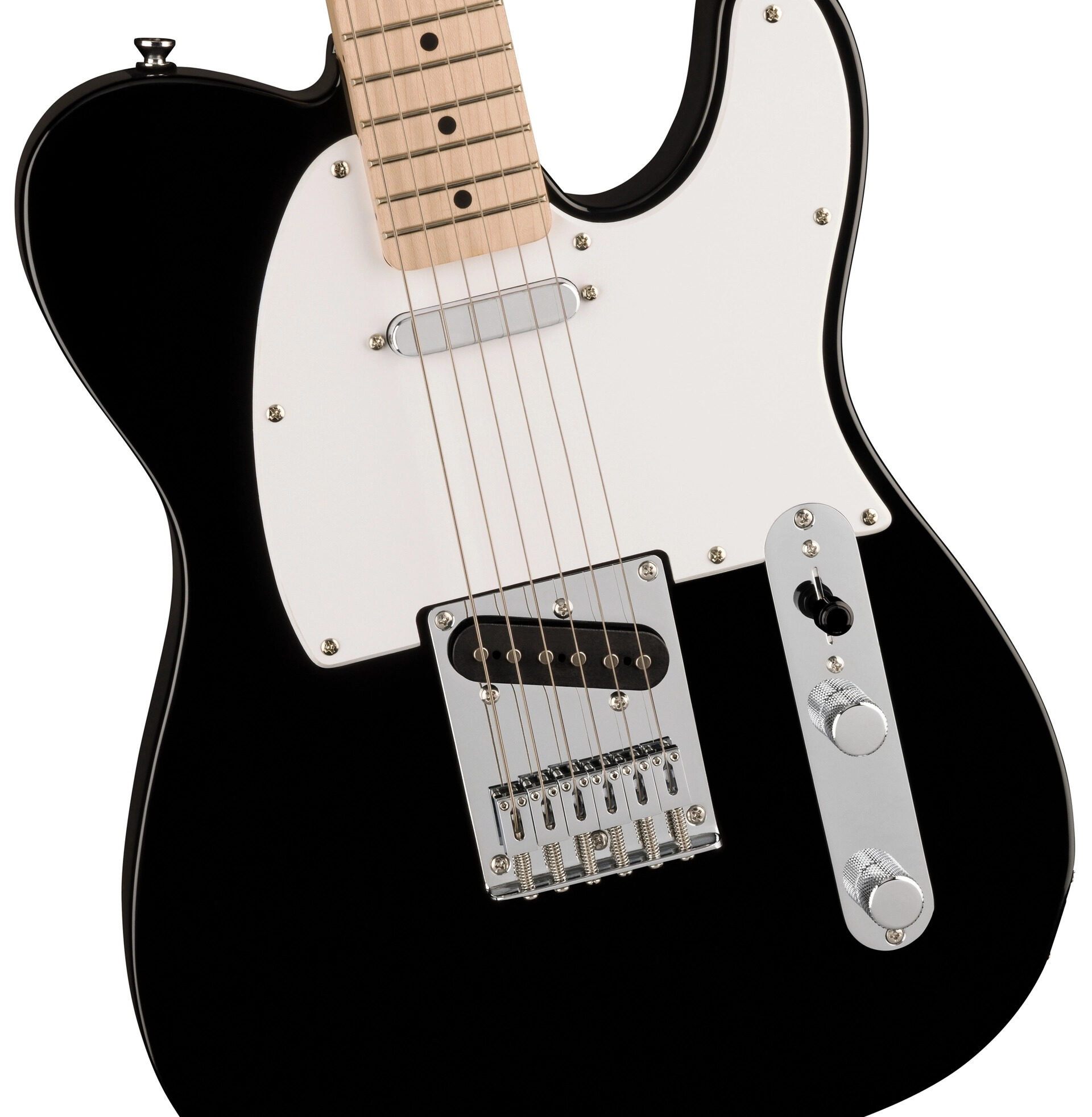 Squier Sonic Telecaster Electric Guitar w/White Pickguard, Maple FB, Black - Emusic Instrument ...