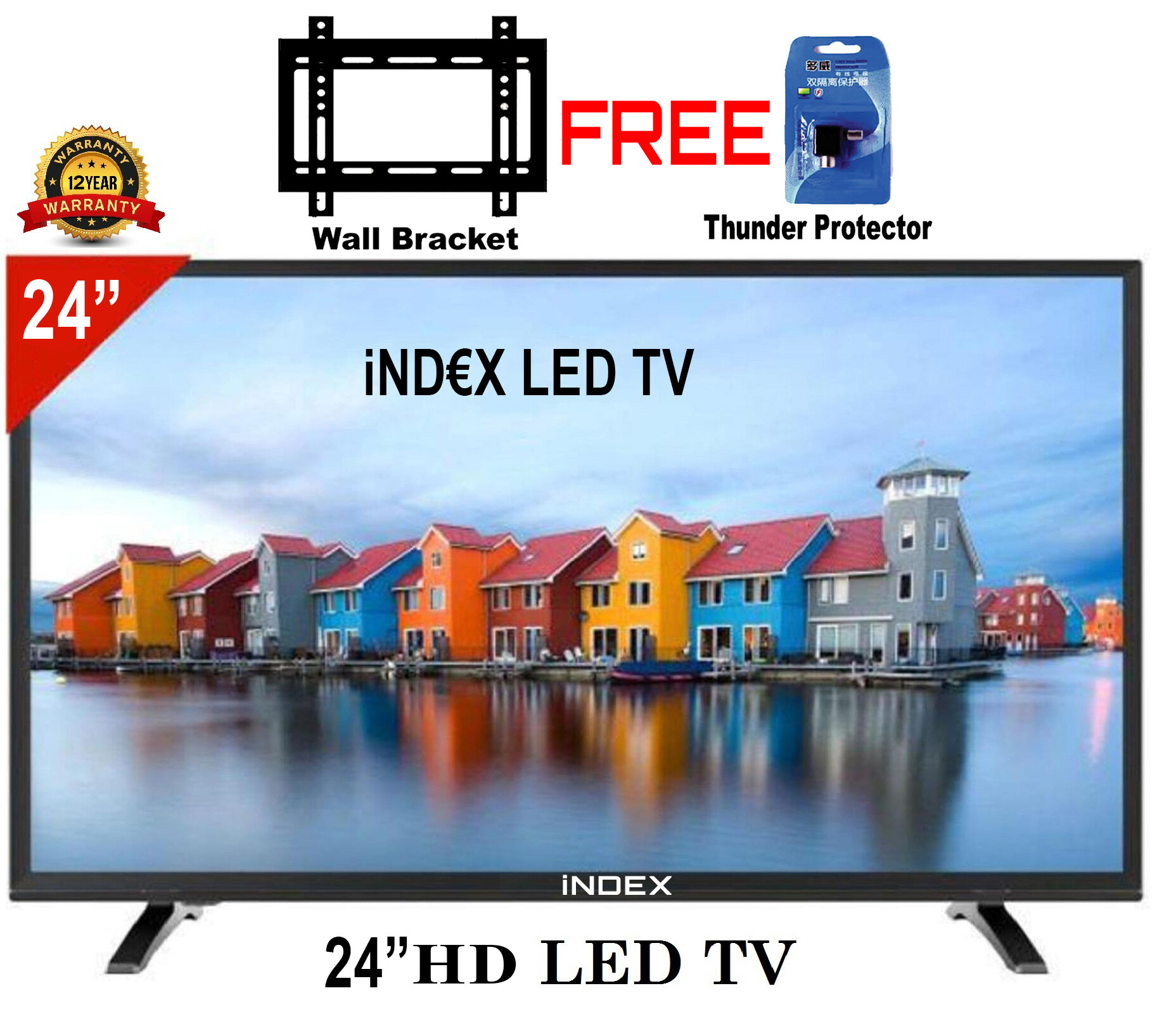 INDEX 24'' HD LED TV (4K SUPPORTED) Index 24" ULTRA SLIM HD LED TV 4k ...