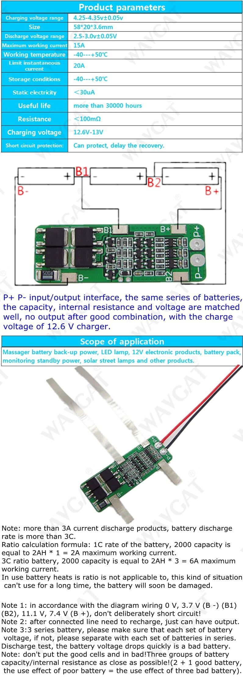 BMS 4S 10A Li-ion Lithium Battery 4x18650 Charger PCB BMS Protection ...