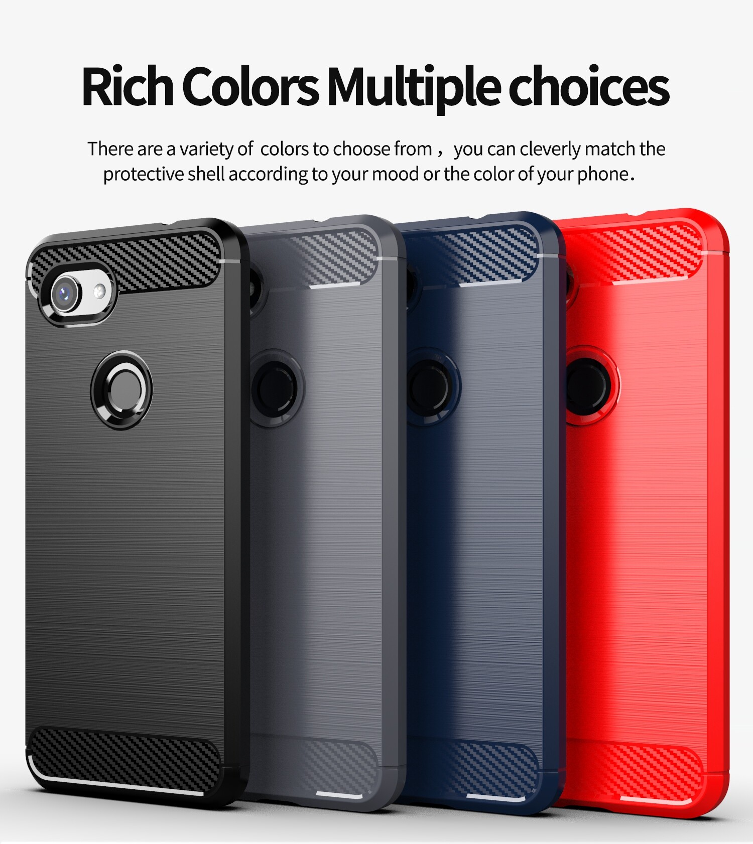 Lenuo Carbon Fiber Bumper Phone Case For Google Pixel 3A XL Back Cover ...