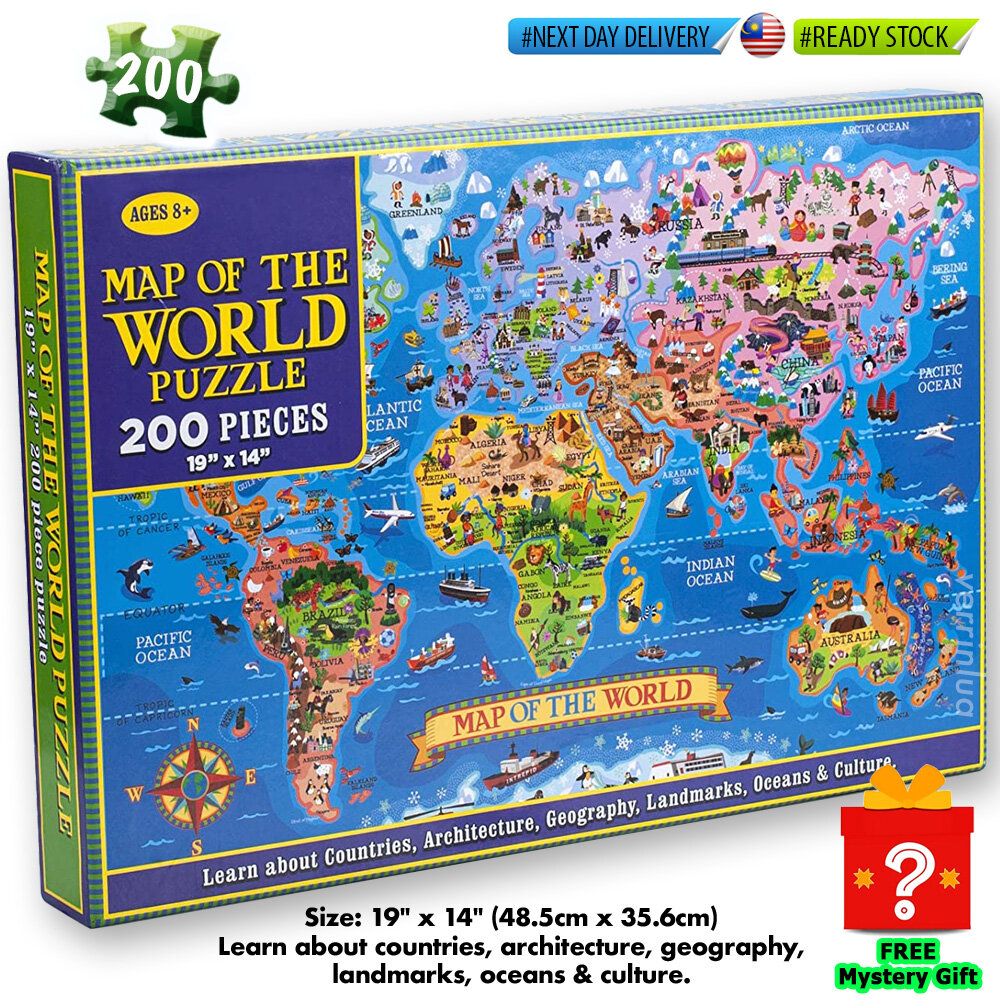 Shop Puzzle For Kids World Map online - Jun 2024 | Lazada.com.my