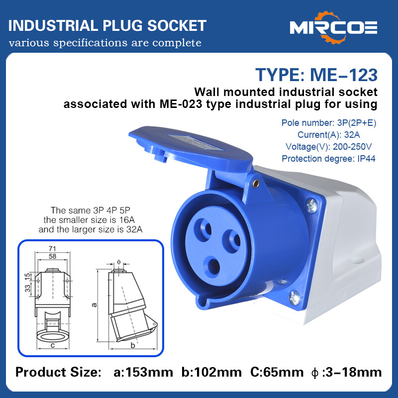 32A 4pin 3pin 5ขาปลั๊กอุตสาหกรรมช่องเสียบแผงหัวเปลี่ยนสาย VGA แบบตรง ...