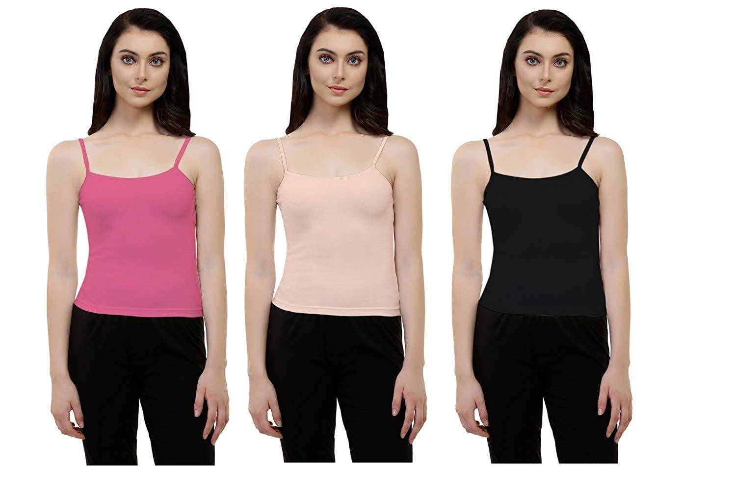 3 Pcs Ladies Camisole For All Season Use Cotton Cami Dress