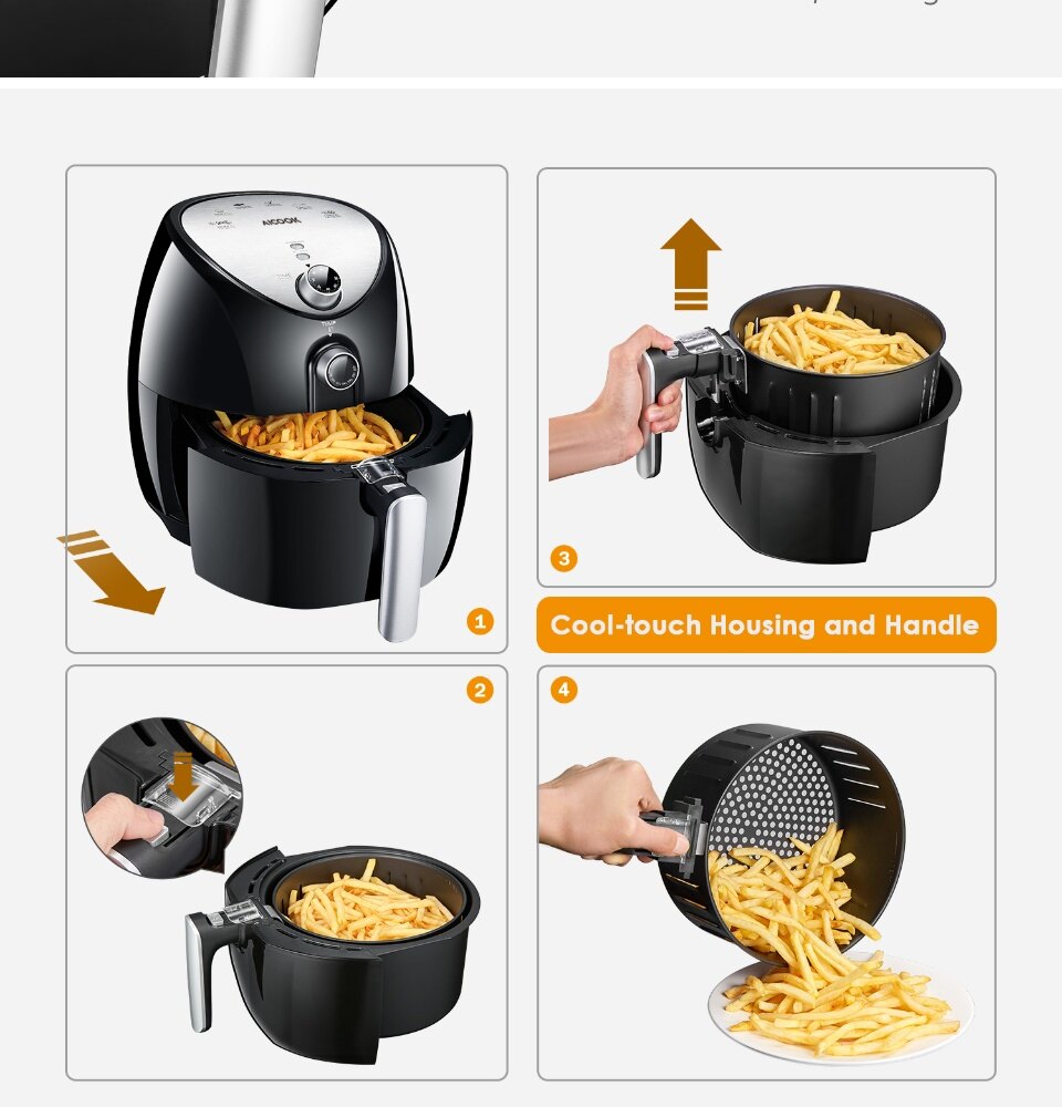 Aicook AF-11 Size 1500W Healthy Non Stick Smart Air Fryer Extra Large ...