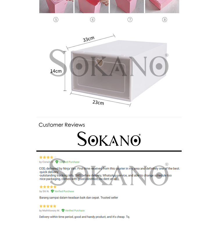 SOKANO Love Mark Stackable Large Size Thickened Shoe Box Foldable Shoes ...