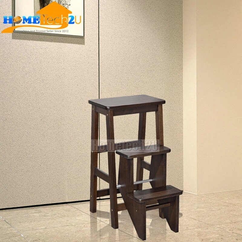 Stacy Wooden Step Ladder Chair-Natural White